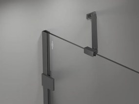 Mexen Lunar, výklopný sprchový kout pravý 80 x 90 cm, 8mm čiré sklo, grafitový profil, 834-080-090-95-00-P