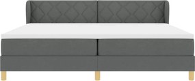 Postel s boxspringem s čelo Tmavě šedá 200 x 200 cm textil 3340298