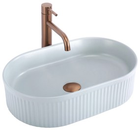 Rea Vanda, umyvadlo na desku 490x310x130 mm, modrá matná, REA-U6375