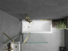 Mexen Flip, vanová zástěna 1-křídlová 100 x 150 cm, otočné křídlo, 6 mm čiré sklo, zlatý profil, 894-100-101-50-00