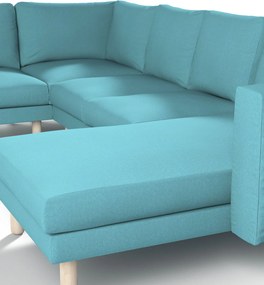 Potah na pohovku IKEA Norsborg rohová, 5-místná se šezlongem barva modrá látka pletený vzor