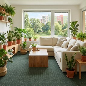Condor Carpets, Metrážový koberec Udinese zelený - neúčtujeme odřezky z role, na míru, šíře 4m, zelená, filc, chodba / předsíň