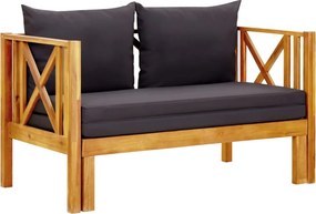 2místná zahradní lavice s poduškami 122 cm masivní akácie 310308