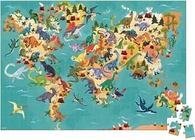 JANOD Vzdělávací puzzle Dinosauři / 200 dílků / 50 figurek / 99 x 69 c