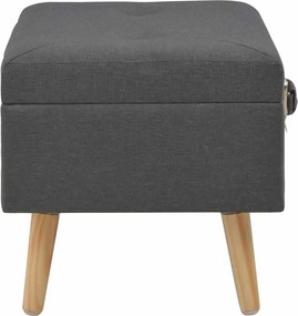 Stolička s úložným prostorem 40 cm tmavě šedá textil 247520