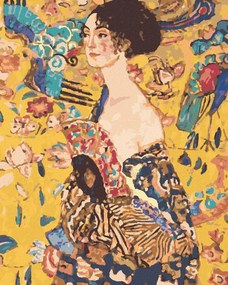 zuty zuty - malování podle čísel - dáma s vějířem (g. klimt), 40x50 cm, plátno