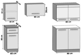 Kuchyňská linka Belini 180 cm bílý mat s pracovní deskou Superuniqa2  TOR SUPERUNIQA2/3/WT/WT/0/B1