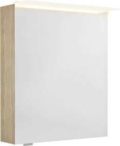 Sapho Linex - Zrcadlová skříňka s LED osvětlením 60x70x15 cm, P/L, jilm bardini LX060-0013