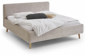 Dvoulůžková postel taupe 160 x 200 cm chenille béžová MUZZA