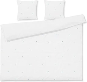 Bílé povlečení na dvoulůžko/prodloužené z bavlněného perkálu 200x220 cm Daisy – JUNA