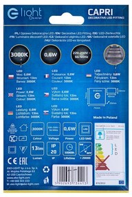 Schodišťové LED svítidlo Capri, 1x LED 0,6w, 3000k, s