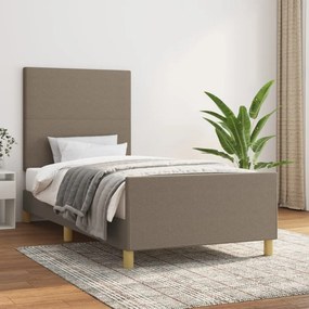 Rám postele bez matrací taupe 90x190 cm textil 3124859