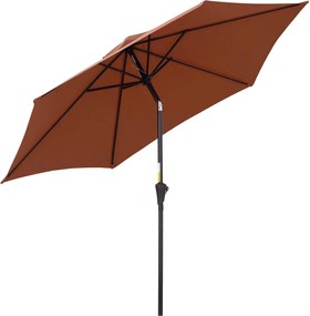 Outsunny Bílé Slunečníky s Volným Ramem pro Zahradu s Rukojetí Alu 180 g/m² Polyester Ocel Káva Ø2.6 x 2.35 m | Aosom