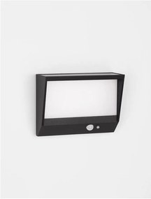 NV 9492540 Venkovní nástěnné svítidlo VALOR antracitový hliník a matný akryl LED 2W 3000K 3.7V 86st. IP65 vypínač na těle / solární / pohybové čidlo - NOVA LUCE