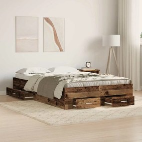 Rám postele Staré dřevo 120 x 200 cm Kompozitní dřevo 3333969