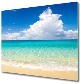 Skleněná krájecí deska Pláž Paradise 60x52 cm