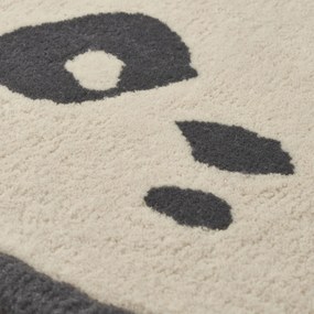 LIEWOOD Dětský kobereček Juan Panda 78 x 90 cm, černá barva, bílá barva, textil