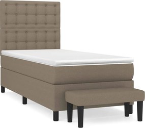 Box spring postel s matrací taupe 90x190 cm textil 3136881