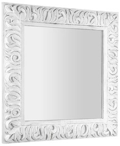 Sapho ZEEGRAS zrcadlo ve vyřezávaném rámu 90x90cm, bílá