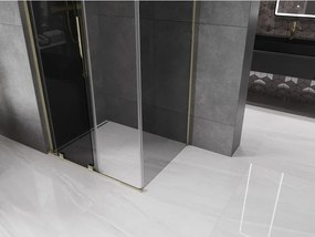 Mexen Velar L, sprchový kout s posuvnými dveřmi 110 x 120 cm, 8mm šedé sklo, zlatá lesklá, 871-110-120-43-50