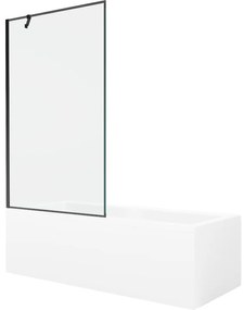 Mexen Cubik obdélníková vana 150 x 70 cm s pláštěm 1-křídlovou zástěnou 100 cm, Černý vzor - 550315070X9510007070