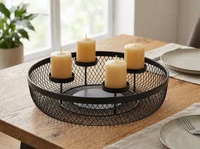 Kovový adventní svícen NOIR WREATH Ø34 cm, černý