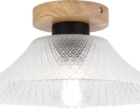 Stropní svítidlo JULL WOOD 1xE27/15W/230V dub/čirá pr. 34 cm
