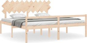 Postel s čelem pro seniory 200x200 cm masivní dřevo 3195566