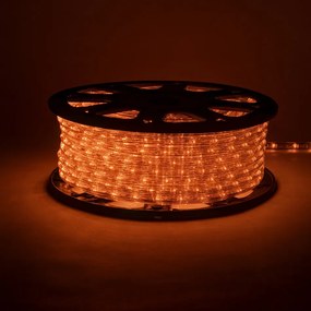 Easy Fix světelná LED hadice venkovní, 50 m, oranžová, 1500 diod, čirý kabel, IP44, cívka