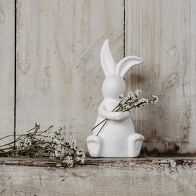 Storefactory Velikonoční dekorace EMILIA 17 cm, bílá barva, porcelán