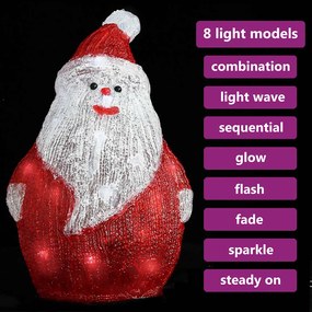 Vánoční akrylový Santa s LED vnitřní i venkovní 28 cm 328786