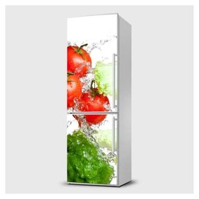 E-shop24, Pi51SL1392, Rozměr 65x180 cm, Fototapeta samolepící na lednice - Zelenina ve vodě