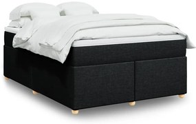 Box spring postel s matrací černá 140x200 cm textil 3285382