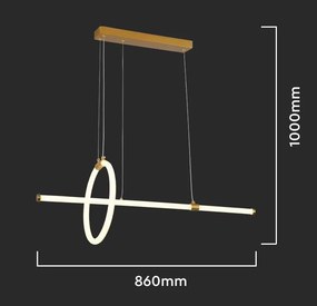 LED Solution Zlaté závěsné LED svítidlo designové 86cm 16W 8023