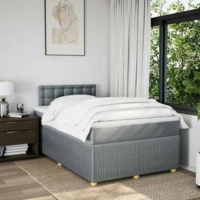 Box spring postel s matrací světle šedá 120x190 cm textil 3287409