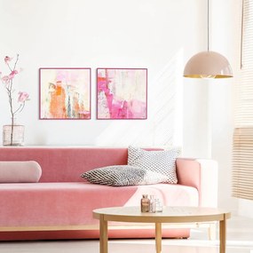 Tištěné/s ručně malovanými prvky obrazy v sadě 2 ks s rámem/na plátně 41,5x41,5 cm New Age Pink – Malerifabrikken