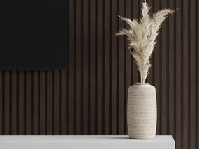Mexen Lam-F, akustické stěnové lamely 275 × 30 cm, plstěný podklad 8 mm, technická dýha, eben hnědý, S105-275307-3015-022