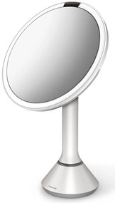 Kosmetické zrcátko Simplehuman Sensor Touch, DUAL LED osvětlení, 5x, dobíjecí, bílá ocel