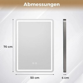 Costway Koupelnové zrcadlo s osvětlením LED zrcadlo s 3 barvami světla a funkcí