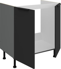 ARIA ab | dolní skříňka 80 ZL 2F dřezová | 80 cm | ANTI FINGERPRINT povrch | antracit/černá