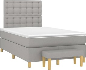 Box spring postel s matrací světle šedá 120 x 200 cm textil 3137461