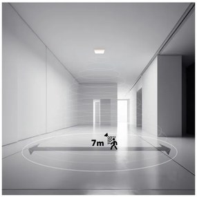 LED Koup. svítidlo se senzorem NIVERA LED/12W/230V IP54 22,5x22,5 cm černá + DO