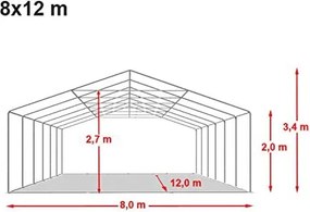 Hawaj Párty stan Ohnivzdorný Premium 8 x 12 m bílá
