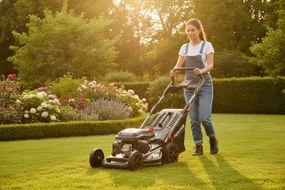 Parkside Performance Benzínová sekačka na trávu s pojezdem a s elektrickým startováním PPBRM 53 B2