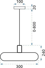 Toolight - Skleněná závěsná lampa APP668-1CP, mléčné sklo, zlatá-bílá, OSW-04662