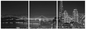 Černobílý obraz - noční město (90x30 cm), 40 dalších rozměrů