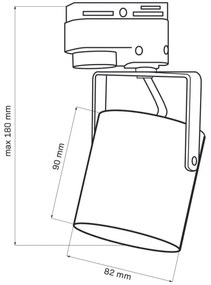 Bodové svítidlo do lištového systému MINOR 3xGU10/10W/230V + 1 m lištový systém