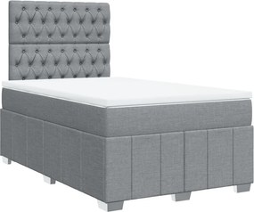 Box spring postel s matrací světle šedá 120x190 cm textil 3291614