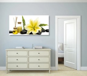 Obraz lilie a wellness zátiší - 100x50 cm