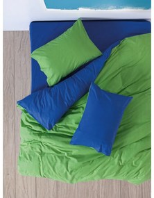 Zelené/modré povlečení na dvoulůžko/prodloužené z bavlny Renforcé s prostěradlem/4dílné 200x220 cm Sage – Mijolnir